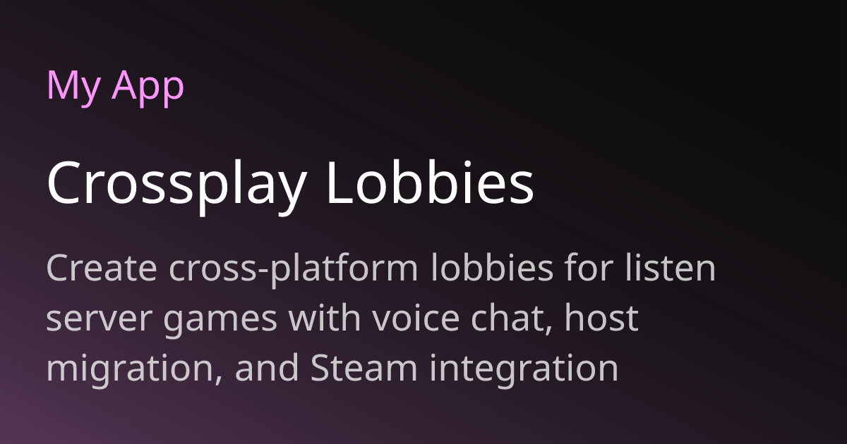 Crossplay Lobbies